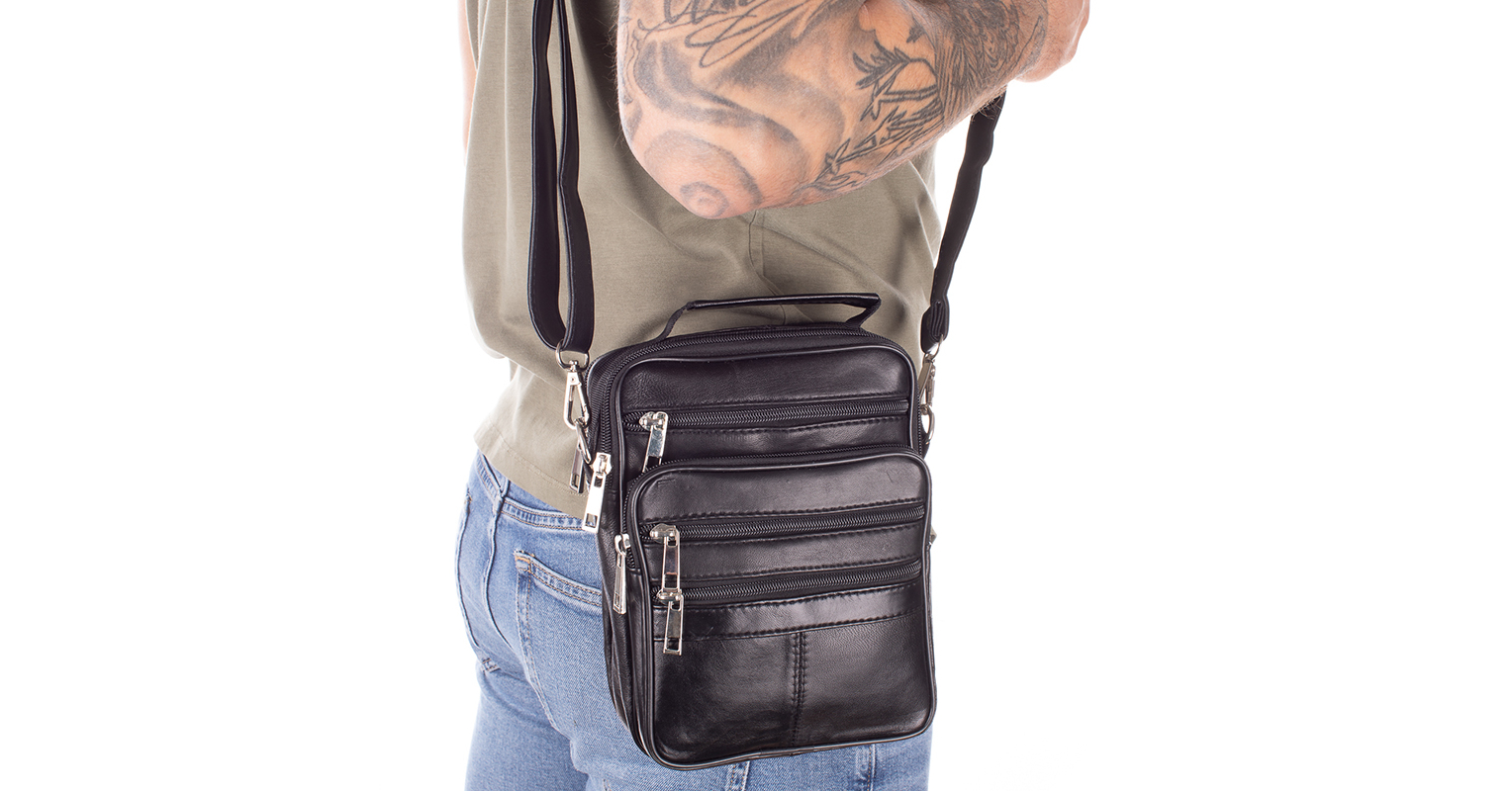 GIULIO COLLECTION Valódi bőr férfi oldaltáska - Férfi válltáska ...