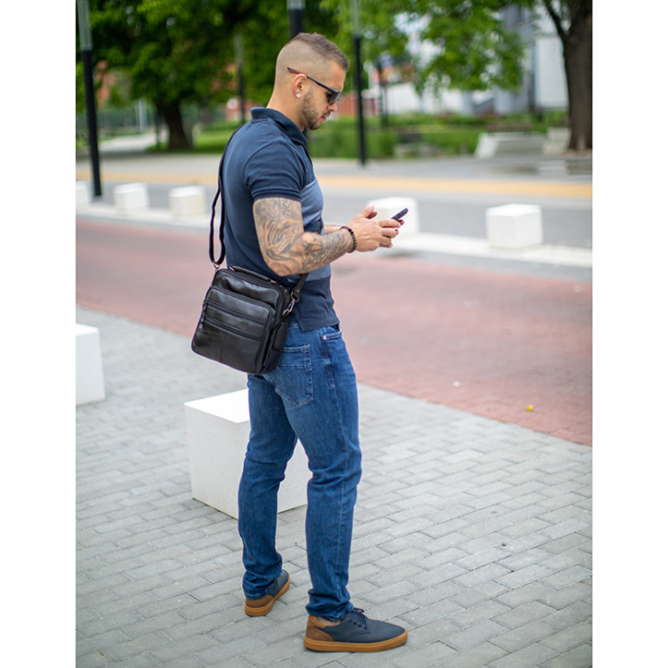 GIULIO COLLECTION, Valódi bőr férfi oldaltáska - Férfi válltáska ...